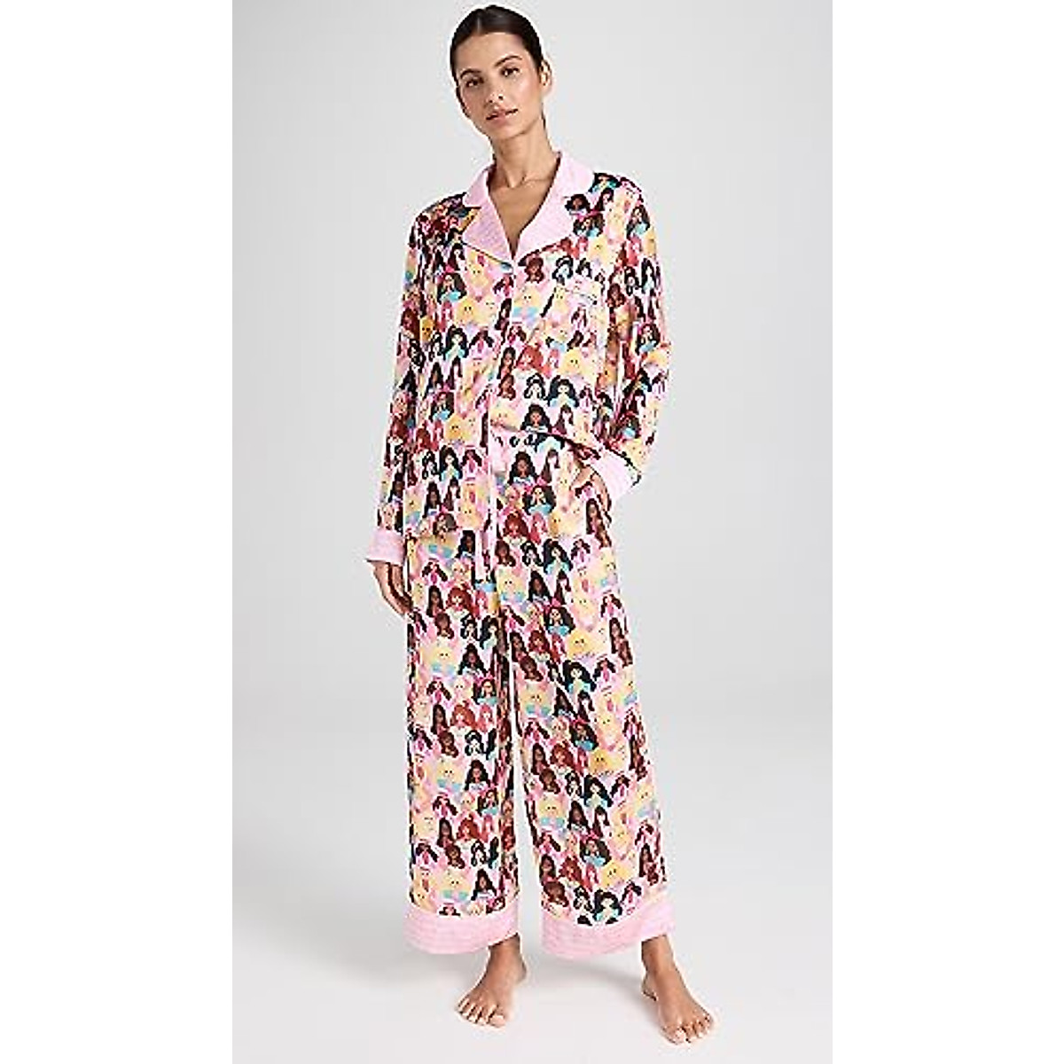 Karen Mabon Women's Barbie Classic Pj Set, Pink Multi, M