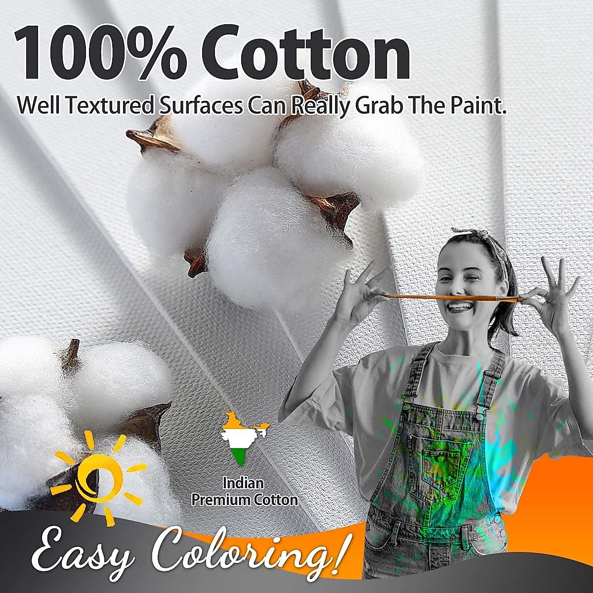 Painting Canvas Panels 8x10 inch 12 Pack, Flat Canvases for Painting 8oz Triple Primed 100% Cotton Acid-Free Blank Art Paint Canvas for Acrylic Oil Watercolor Tempera Paints