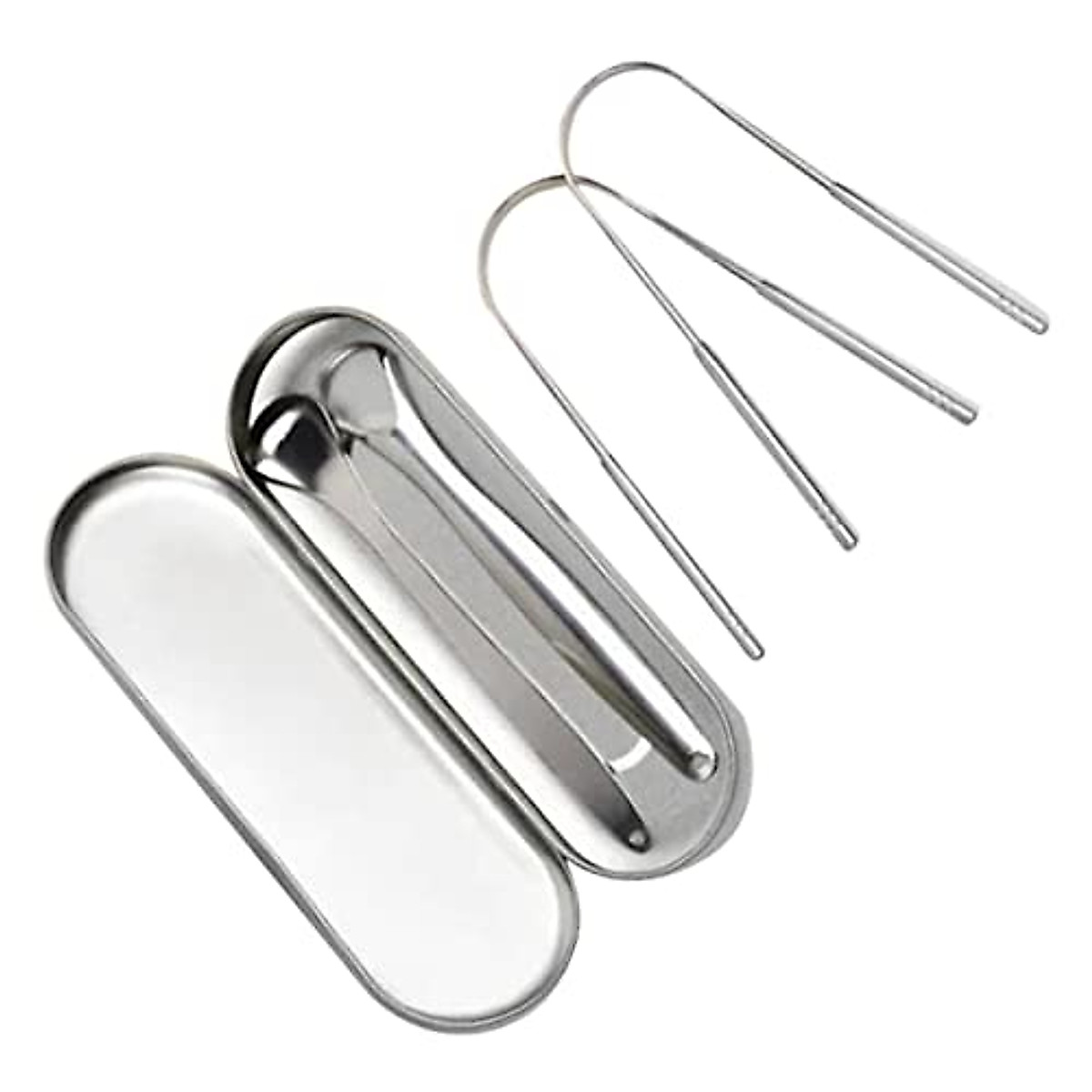 Tongue Scraper Set, Stainless Steel Smoothing Surfaces Safe Tongue Cleaner Tongue Cleaning Tool, Easy to Clean for reducing Bad Breath