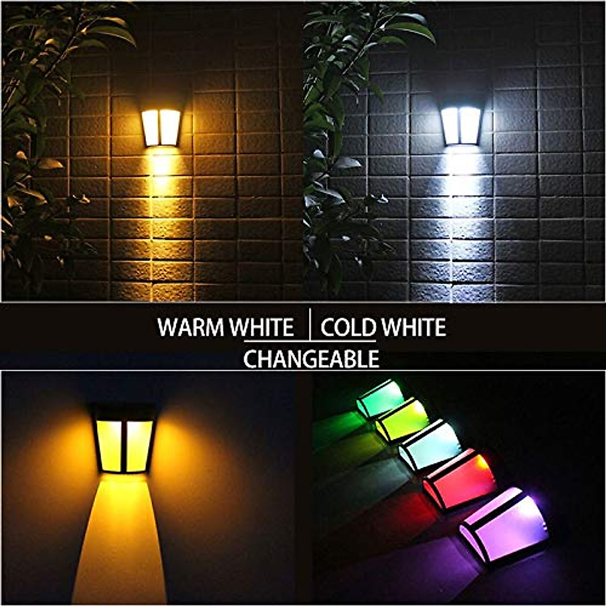 JF-XUAN Solar Light 1pcs LED Solar Power Light Control Wall Light 6 LED Outdoor Waterproof Energy Saving Street Yard Path Home Garden Security Lamp Powered Spotlight