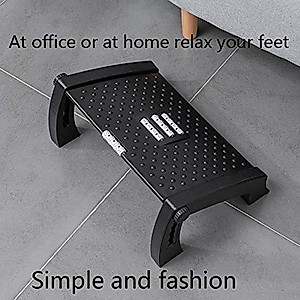 TiKeDa Foot Rest for Under Desk at Work Adjustable,Office Chair Foot Rest with Massage Surface and Roller,Pressure Relief for Comfort,6 Height Adjustable,Ergonomic Tilted Foot Stool for Home,Office