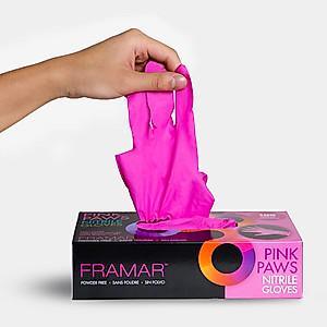 FRAMAR Pink Gloves Disposable Latex Free – Pink Nitrile Gloves Medium, Latex Free Gloves Medium, Plastic Gloves Disposable, Guantes de Nitrilo, Cleaning Gloves Medium, Non Latex Gloves Medium 100 Pk