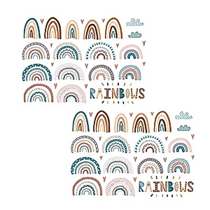 PartyKindom 2 Sets Cloud and Rainbow Wall Stickers Removable Decals Room Decoration for Home/Wall/Kitchen/Room Decor