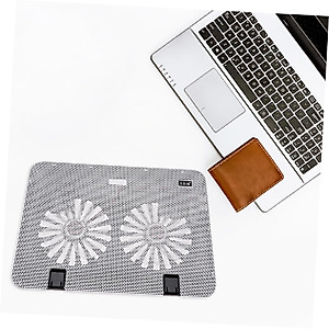 Mikikit 1pc Laptop Cooling Device Laptop Cooler Base Laptop Fan Cooling Pad Heat Dissipation Laptop Stand Notebook Cooling Support Laptop Cooling Pad Notebook Stand White Ice Pad Computer