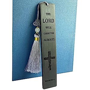 Bible Verses Bookmarks, Inspirational Christian Gifts for Men Women, Religious Gifts for Book Lover (The Lord Will Guide You Always - Black)