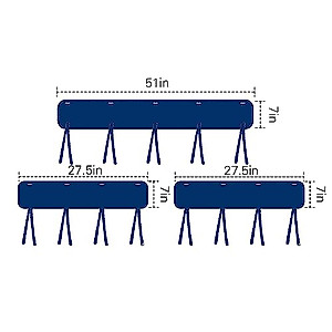 Macabaka Bed Rail Covers,3 Piece Bed Rail Covers for Teething,Bed Rail Cover Protector Set from Chewing,Safe Teething Guard Wrap for Standard Rail Cover for Bedroom(Navy Blue)