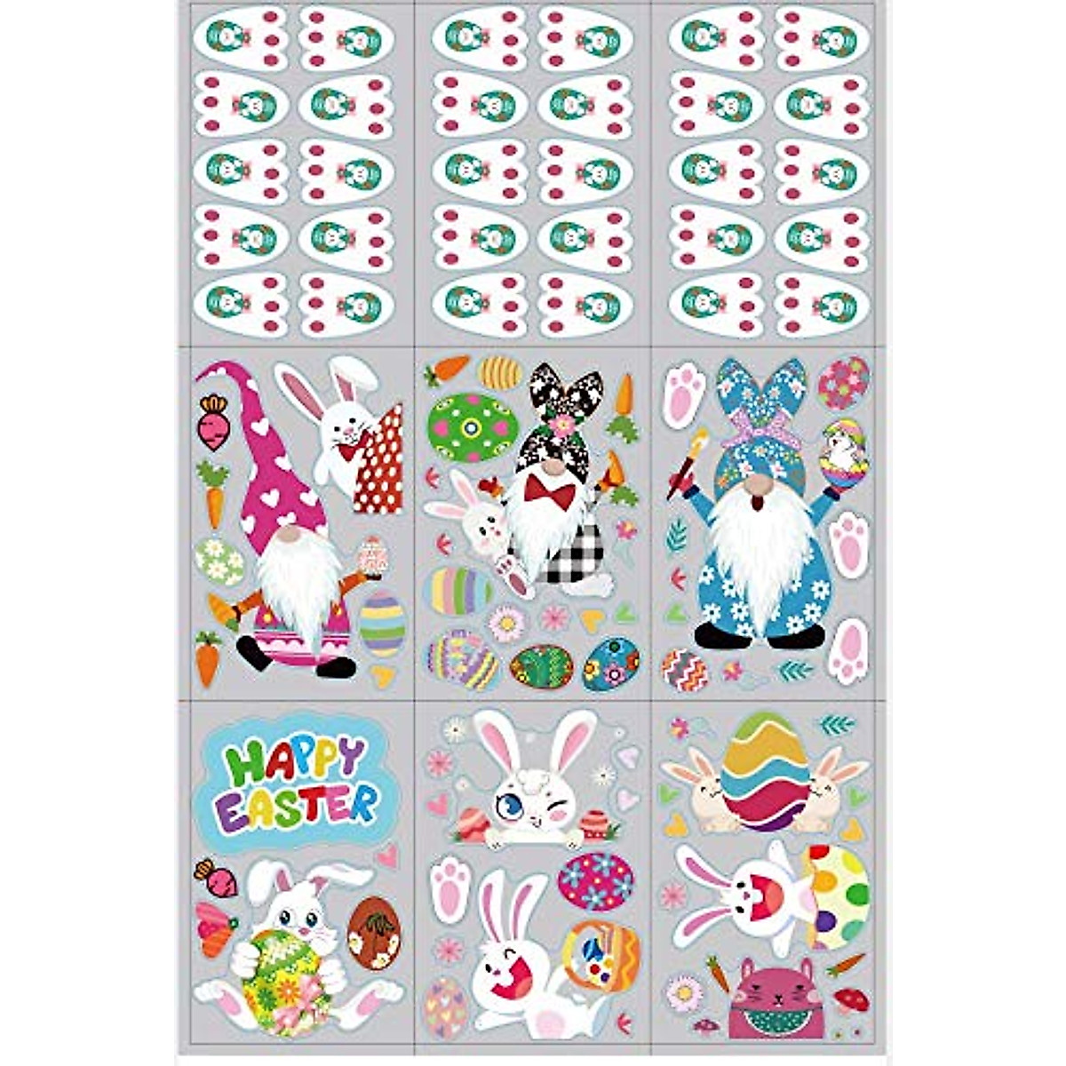 DmHirmg Easter Window Clings,Upgraded Static Easter Window Sticker,Window Sticker for Decorations 9 Sheets