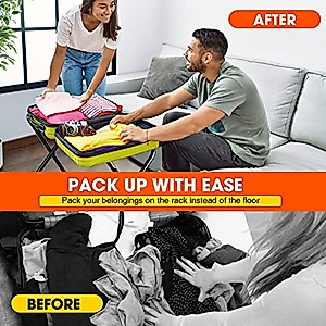 Ulimart Luggage Rack 2 Pack Steel Frame Folding Suitcase Stand,Luggage Rack For Guest Room,Easy Assembly Luggage Stand For Hotel For Bedroom,Guest Room Essentials