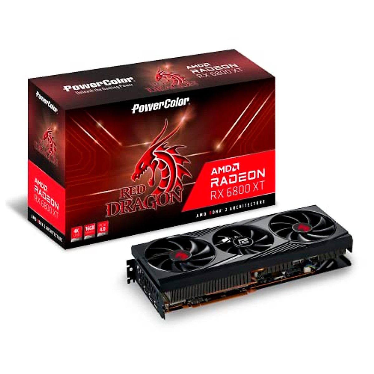 PowerColor Red Dragon AMD Radeon™ RX 6800 XT Gaming Graphics Card with 16GB GDDR6 Memory, Powered by AMD RDNA™ 2, Raytracing, PCI Express 4.0, HDMI 2.1, AMD Infinity Cache