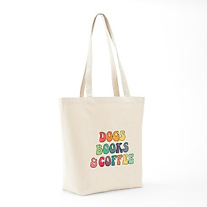 CafePress Dogs, Books And Coffee Tote Bag Canvas Tote Shopping Bag