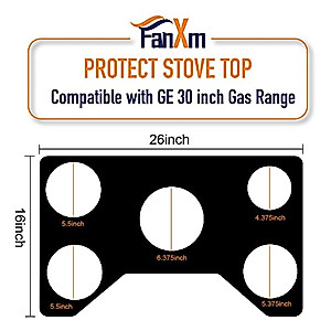 FanXm GE 30 inchGas Range Protectors - Non Stick Stove Protector for Gas Range - Washable Liner for Gas Range,JGP5030,PGP7030,PGP9030,CGP9530