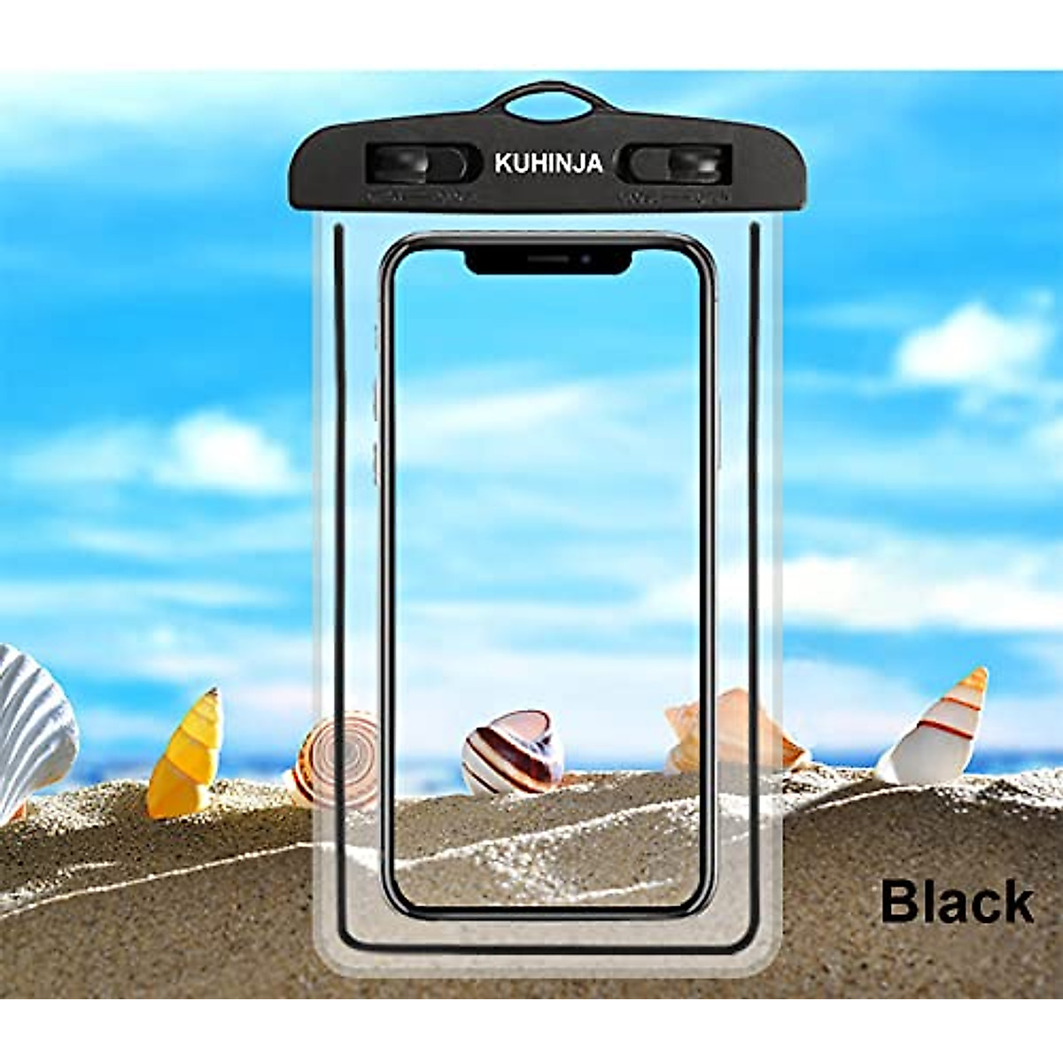 2-Pack Waterproof Phone Pouch, Universal Waterproof Phone Case, IPX8 Dry Bag Underwater with Lanyard for iPhone 13 12 11 Pro Max Samsung S21 S10 etc. up to 7.5 inch (Fluorescent Black)