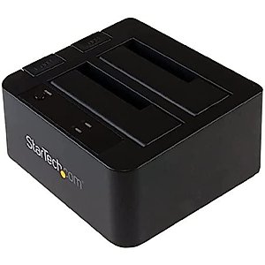 StarTech.com Dual-Bay USB 3.1 to SATA Hard Drive Docking Station, USB 3.1 (10 Gbps), External 2.5/3.5" SATA I/II/III, SSD/HDD Docking Station, Hot-Swap Hard Drive Bay, Top-Loading (SDOCK2U313)