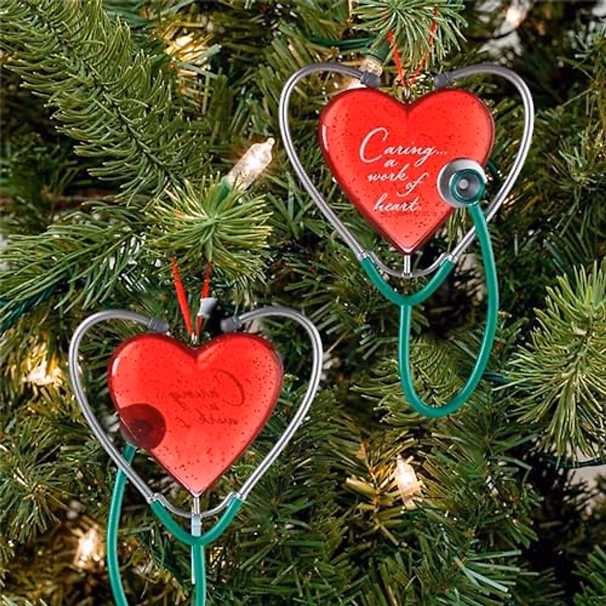 Heart Stethoscope Caring Decor, Christmas Heart Stethoscope Ornament, A Unique Appreciation Gift for Doctors, Nurses, and Caregivers, Adorn Your Christmas Tree with Medical Heart