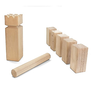 Yard Games Kubb Regulation Size Outdoor Tossing Game with Carrying Case, Instructions, and Boundary Markers