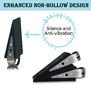 Shackcom Door Stopper, 2 Pack Black Heavy Duty Wedge That Holds Doors Firmly and Doesn’t Budge, Made of Rubber and Stainless Steel, Works on All Floor Surfaces, with Hanger which Easy to Storage