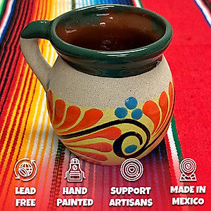 FFX Artesania Mexican Terracotta Coffee Mugs 1 PACK Clay Cups Tazas Para Cafe de Barro Artisan Made EACH MUG UNIQUE Hand Painted Terracotta Cocktail Glasses Tea Decor