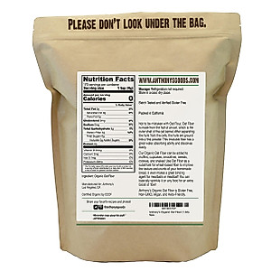 Anthony's Organic Oat Fiber, 1.5 lb, Gluten Free, Non GMO, Keto Friendly, Product of USA