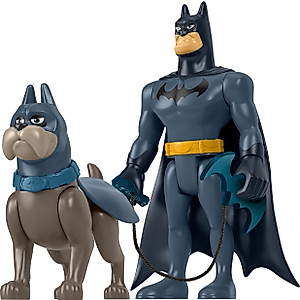 Fisher-Price DC League of Super-Pets Preschool Toys Batman & Ace The Hound Poseable Figure Set for Pretend Play Kids Ages 3+ Years