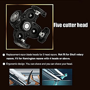 Replacement Shaver Head Blade,5 Heads Beard Replacement Blade,Universal Easy Install Electric Razor Shaver Head for Head and Face