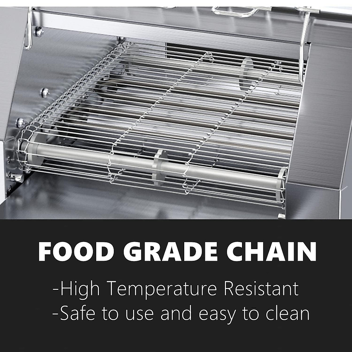 PYY Commercial Conveyor Toaster - 150 Slices/Hour Conveyor Belt Toaster, Heavy Duty Stainless Steel Commercial Toaster Oven, Electric Restaurant Commercial Toaster for Bagel, Bread, Silver, 1500W