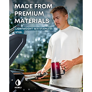 Hemli Insulated Beer Mug Tumbler, Beer Stein Stainless Steel, Vacuum Insulated - 24 oz