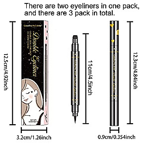 6 Styles/Set Pen Eyeliner Stamp Wing Liner, Waterproof, Double Sided & Long Lasting Eye Pencil, (Heart/Moon/Star/Flowers) Shape Stamp Pen, Super Slim Gel Felt Tip High Black Pigment (6PCS)