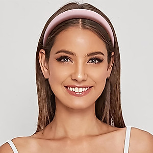 LYroo 5 Pack Solid Color Headbands for Women Girls Non Slip Wide Head Band Fashion Padded Headbands Head Bands for Women's Hair Accessories