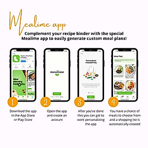 Avitavy Recipe Binder Kit - Organize Your Recipes with 60 4"x6" Recipe Cards, 80 Page Protectors, 12 Dividers, 24 Tab Stickers e-Book with 20 Recipes - Recipe Organizer for Storing - 11"x11.5" Size