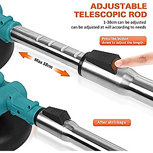 Cordless String Trimmer, 21V Grass Trimmer with Wheels, Edger Lawn Tool,Electric Weed Lawn Eater Edger Grass String Trimmer Cutter Portable with 2 Batteries (Blue)