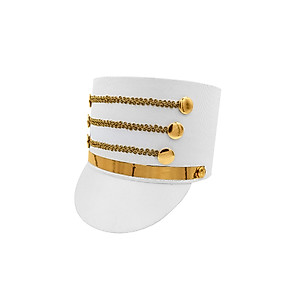 Nicky Bigs Novelties Adult Toy Soldier Hat - Marching Band Major Dress Hats - Ringmaster Nutcracker Cosplay Halloween Costume Accessory, White, One Size