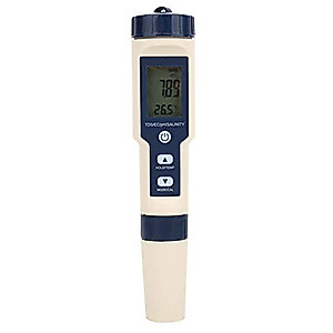 Asixxsix Water Quality Tester, TDS Meter, EC Meter, PH Meter, Salinity Tester & Temperature Meter 5 in 1, Portable Digital Water Tester for Drinking Water Aquarium Hydroponics Salt Water