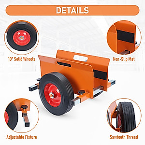 AIWFL Panel Dolly Heavy Duty Door Dolly Cart 1100LBS Capacity Granite Slab Dolly Adjustable Drywall Mover with 10" Solid Wheels Panel Cart for Drywall Sheet Material Handling All Terrain Moving Cart