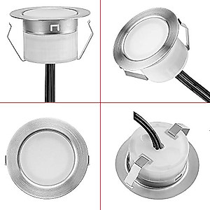 LED Deck Lights Kit Bluetooth Controlled, Sumaote 6 pcs Φ1.77" Low Voltage Recessed Deck Lighting Outdoor Waterproof Garden Landscape Soffit Stair Steps Warm White LED Lighting