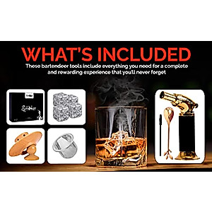 Cuspy Cocktail Smoker Kit with Torch, Gifts for Him – 6 Flavor Wood Chips – Bourbon Smoker, Whiskey Smoker Kit, and Old Fashioned Drink Smoker Kit, Birthday Gift(Without Butane)