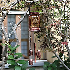 ZYLiWoo-Solar Wind Chime, Mason jar Chime Light,Hanging Chimes, Memorial Chimes Outdoor Waterproof, Suitable for Garden, Terrace and Courtyard Corridor Decoration