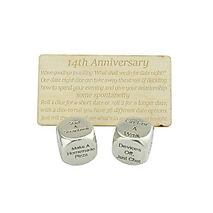 14 Year Anniversary Metal Date Night Dice - Create a Unique 14th Anniversary Date Night