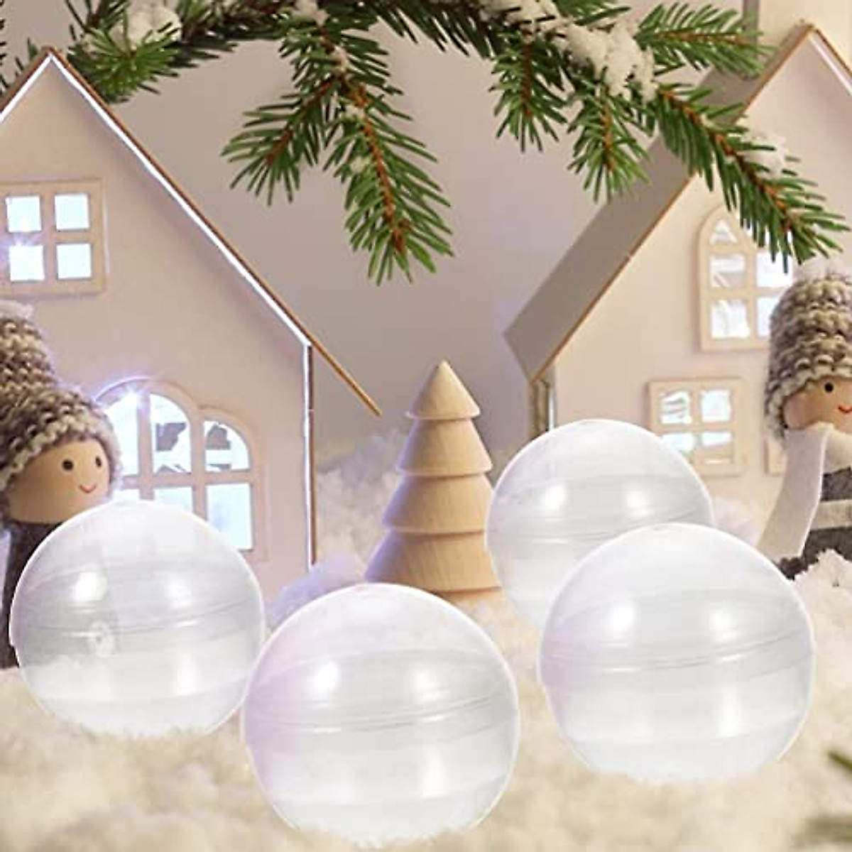 Gumball Machine Capsules 50pcs Small Round Capsules 50mm Clear Containers Empty Fillable Capsules Twisted Balls for Gumball Vending Machines Surprise Gift Plastic Ball Favor