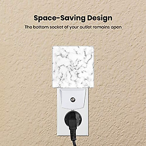 AICLIV Night Light, LED Night Lights Plug Into Wall - Smart Dusk to Dawn Sensor Activated, Energy Efficient Nightlight for Hallway, Kids, Nursery, Bedroom, Bathroom, 2 Pack (White Marble)