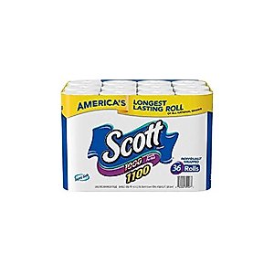 Scott 1100 Unscented Bath Tissue, 1-ply (36 Rolls)