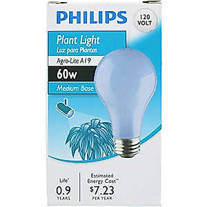 Philips LED Indoor Grow Light A19 Agro-Lite, Artificial Sunlight Bulb for Plants, Soft White Light (2700K), 60W, 120 Volts, 1-Pack