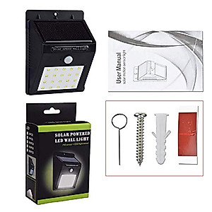 IGOSAIT LED Work Light 5.5V 20 LED White Light Outdoor Solar Motion Sensor Light Compatible with Yard/Garden/Home/Driveway/Stairs/Outside Wall Lighting Lantern