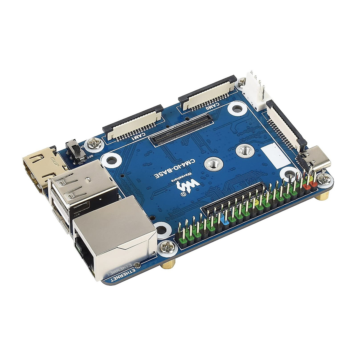 BFab for All Version Raspberry Pi Compute Module 4,CM4-IO-BASE-Acce B with CM4-IO-BASE-B Board and USB HDMI Adapter, Mini Base Board (B) with Raspberry Pi 40PIN GPIO Header Onboard Multiple Connector