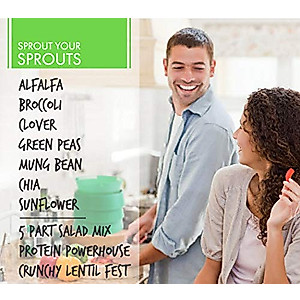 Handy Pantry Complete Sprouting Kit | "Sprout Garden" 3 Tray Sprouter, SG.52 | BPA Free Stackable Sprouting System | Includes Printed Instructions & Organic Sprouting Seeds