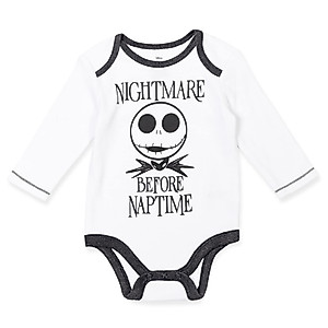 Disney Nightmare Before Christmas Sally Jack Skellington Newborn Baby Boys Bodysuit Pants and Hat 3 Piece Outfit Set Newborn