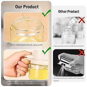 funvim Glass Olive Oil Sprayer for Cooking,6oz Off-White Oil Mister Spray Bottle for Cooking Air Fryer,Food Grade Refillable BBQ Spray Bottle