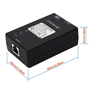 ANVISION 2-Pack Active Gigabit PoE Splitter Adapter with Multi-Size Tips, IEEE 802.3af Compliant, up to 100 Meters (328 Feet), DC 5V/9V/12V Power Output for IP Camera AP Voip Phone and More