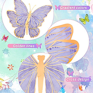 Geyee 10 Pcs Large Butterfly Centerpieces for Tables Butterfly Party Decorations 3D Paper Butterfly Table Toppers Centerpieces Wall Decor for Birthday Baby Shower Wedding Party Supplies(Purple)