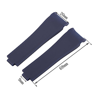 JETHENG 20mm Men's silicone watch strap for Rolex Daytona Outdoor Sports waterproof rubber watch bands wristband bracelet accessories for women's（20mm Dark blue gold buckle）