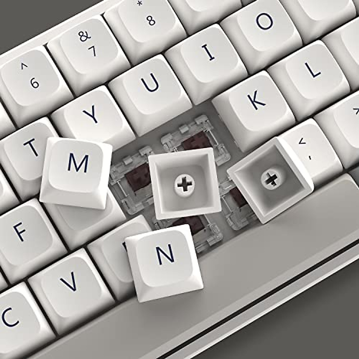 dagaladoo 133 Keys Retor Grey Keycaps, XDA Profile PBT Keyboard Keycaps Full Set, XVX Dye Sublimation Keycaps for 60% 65% 100% Cherry Gateron MX Switches Mechanical Keyboard